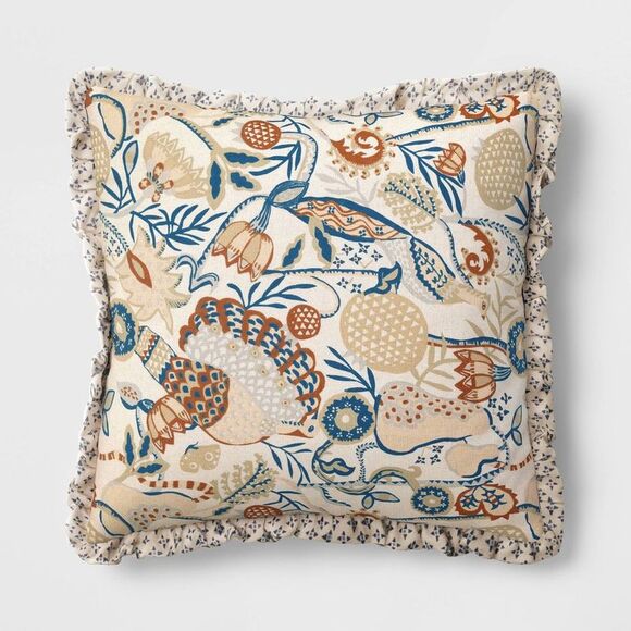 Threshold | Holiday | Threshold Square Bird In Nature Pillow With ...